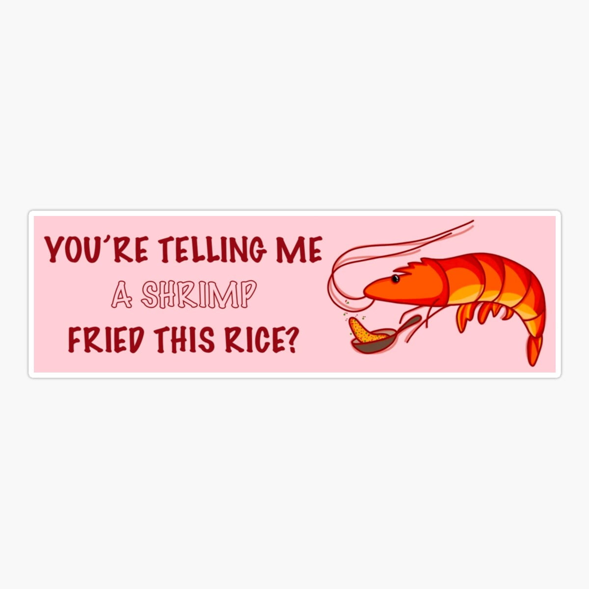 Maneki Shrimp Ried Rice Bumper Sticker Sticker, Phone Decal Water ...