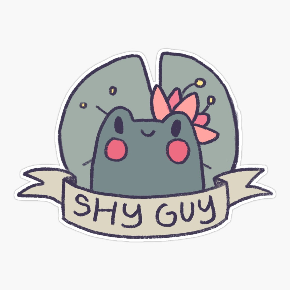 Maneki Shy Guy Sticker, Phone Decal Water Bottle Stickers Car Decals ...