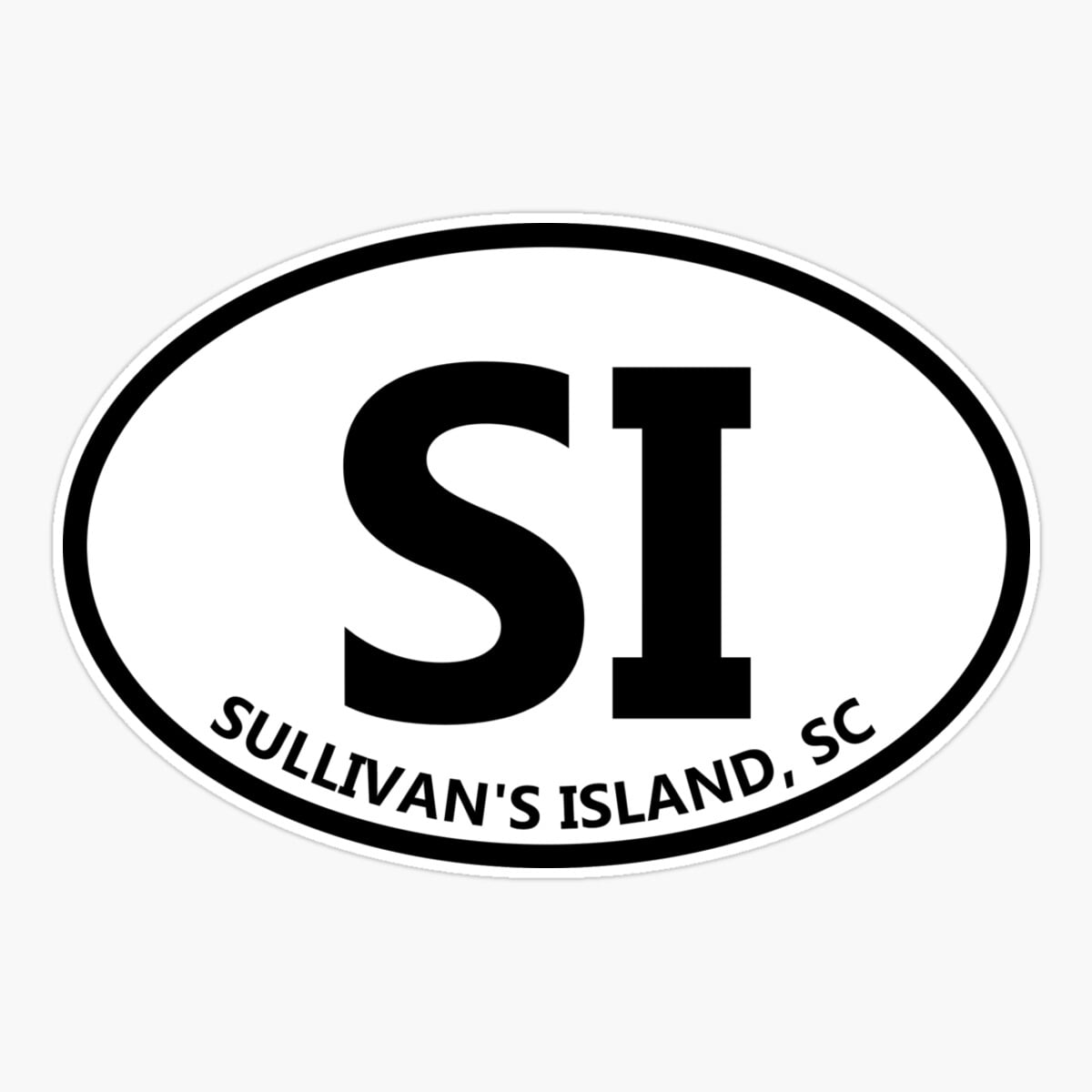 Maneki Si - Sullivan'S Island Sc Modern Style Oval Design Sticker ...