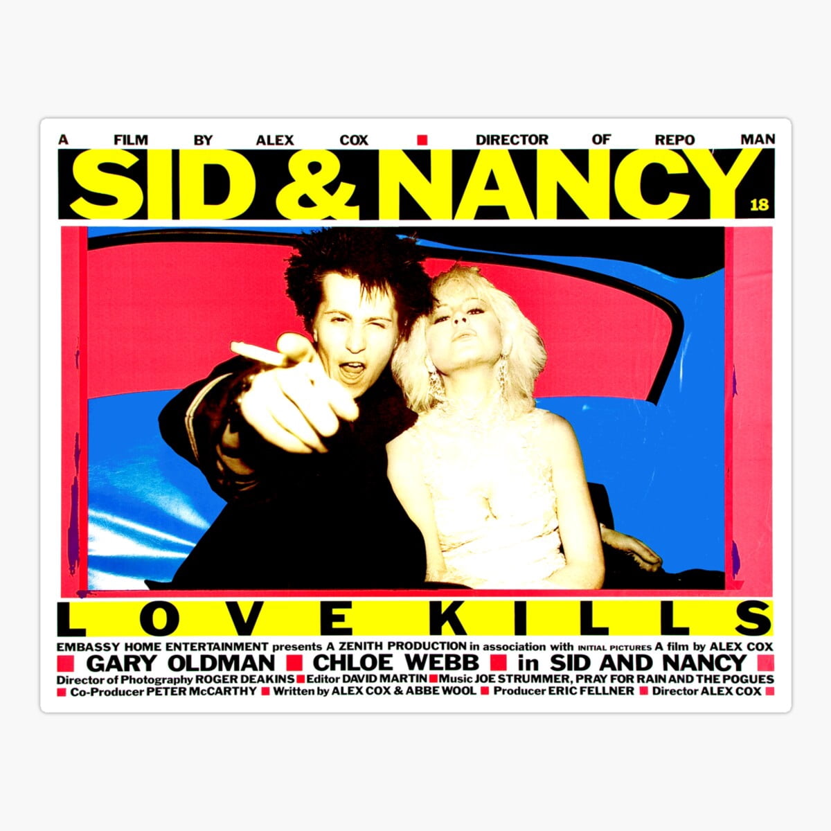 Maneki Sid And Nancy Love Kills Sticker, Phone Decal Water Bottle ...