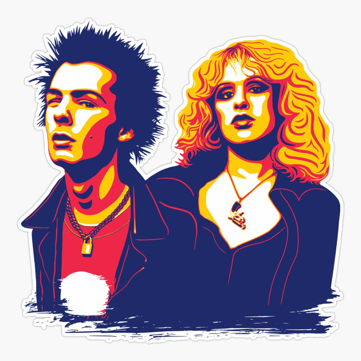 Maneki Sid & Nancy Sticker, Phone Decal Water Bottle Stickers Car ...