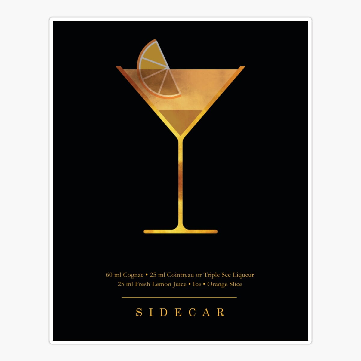 Maneki Sidecar - Cocktail - Clic Cocktails Series - Black And Gold ...