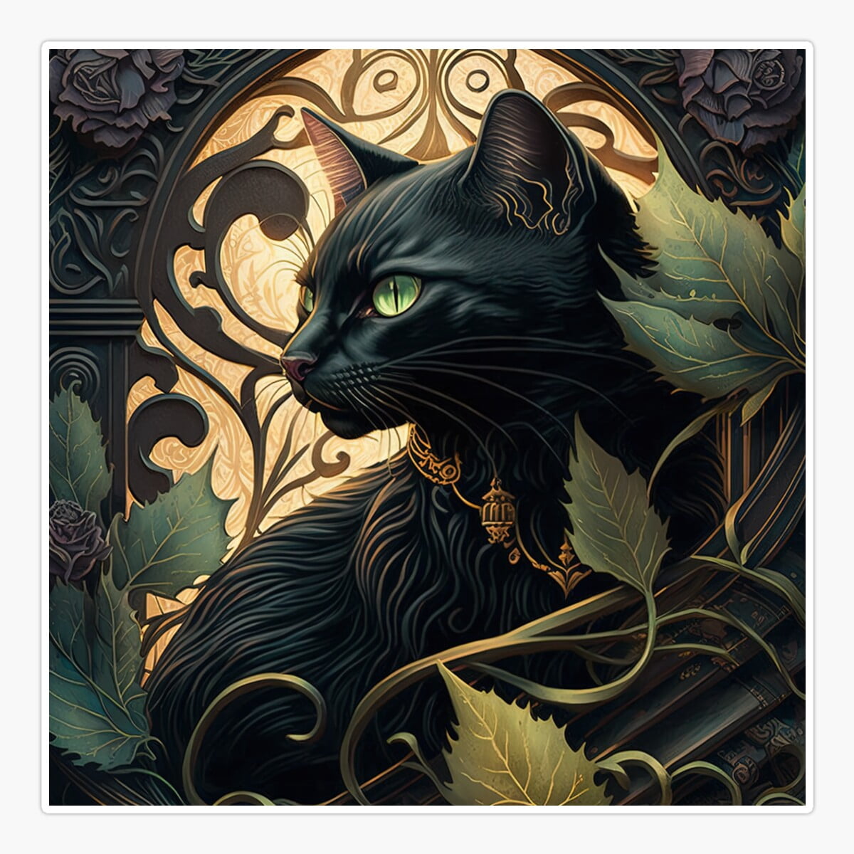 Maneki Sigrid The Black Cat 5 Sticker, Phone Decal Water Bottle ...