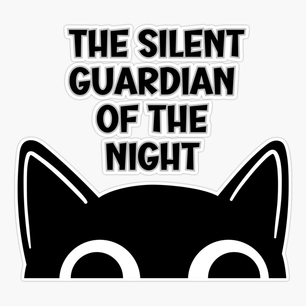 Maneki Silent Guardian O The Night Sticker, Phone Decal Water Bottle ...