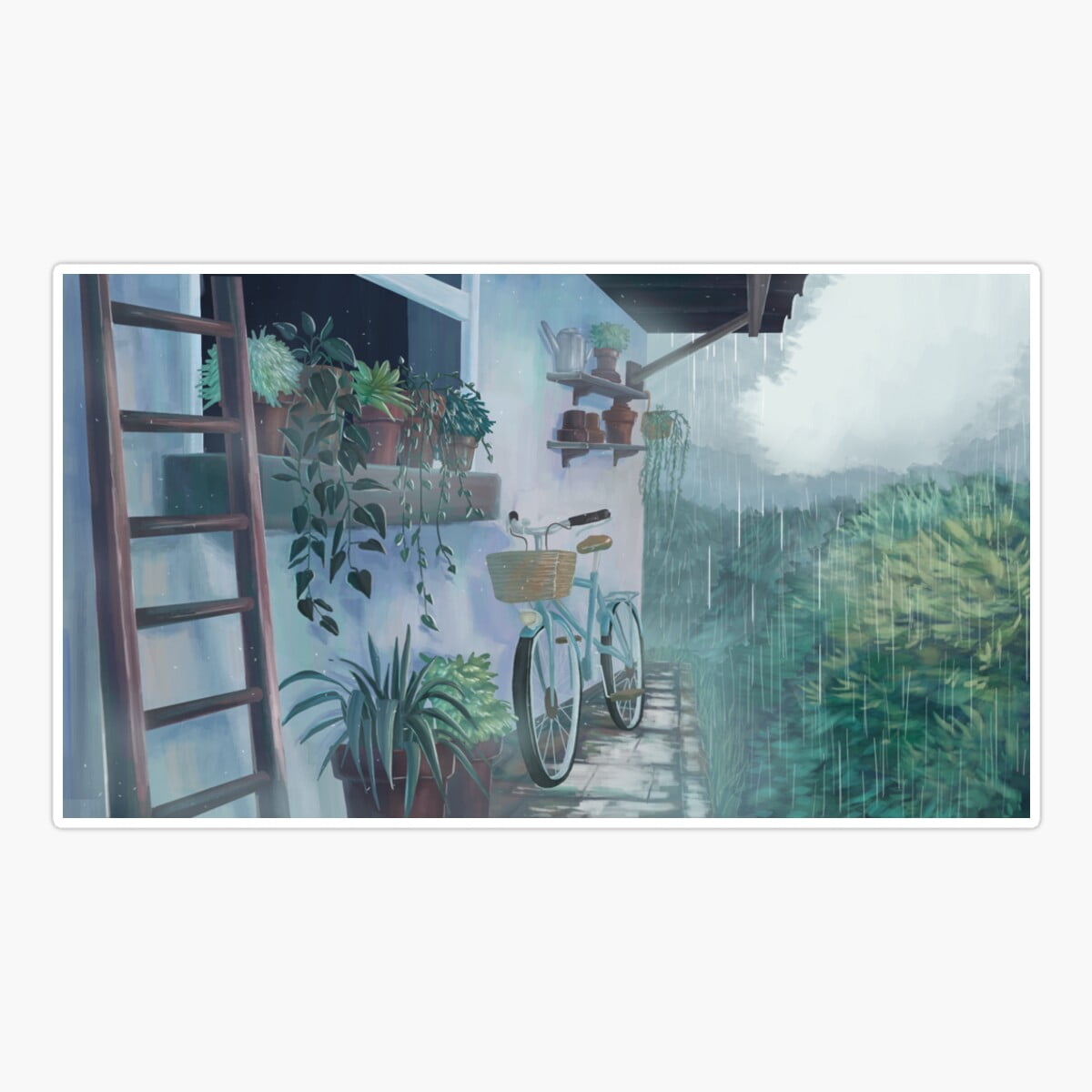 Maneki Silent Rain #1 Sticker, Phone Decal Water Bottle Stickers Car ...