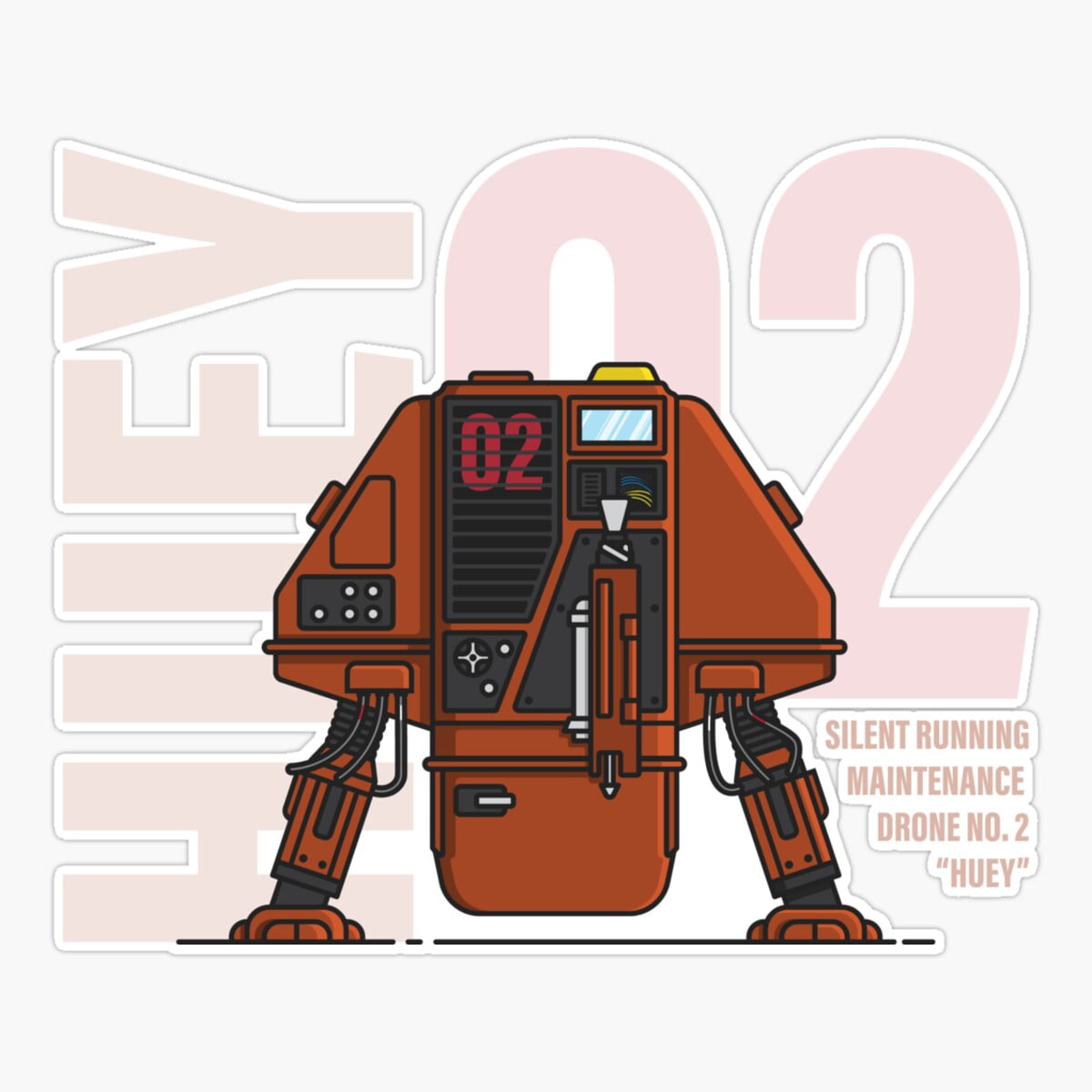 Maneki Silent Running - Huey Droid Sticker, Phone Decal Water Bottle ...