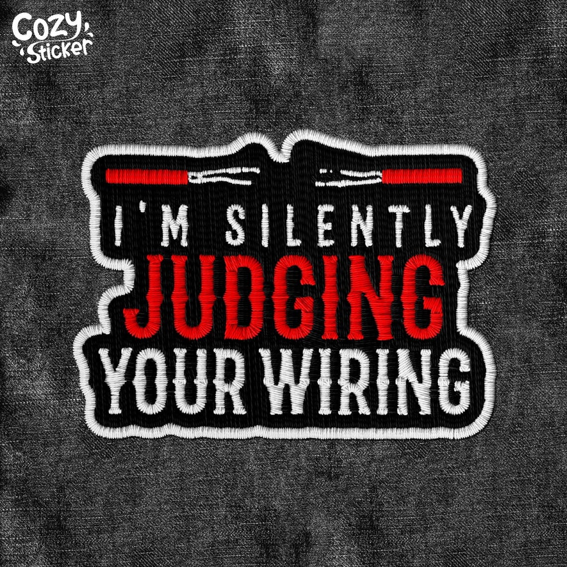 Maneki I'M Silently Judging Your Wiring Patch Funny Lineman Quote Patch ...