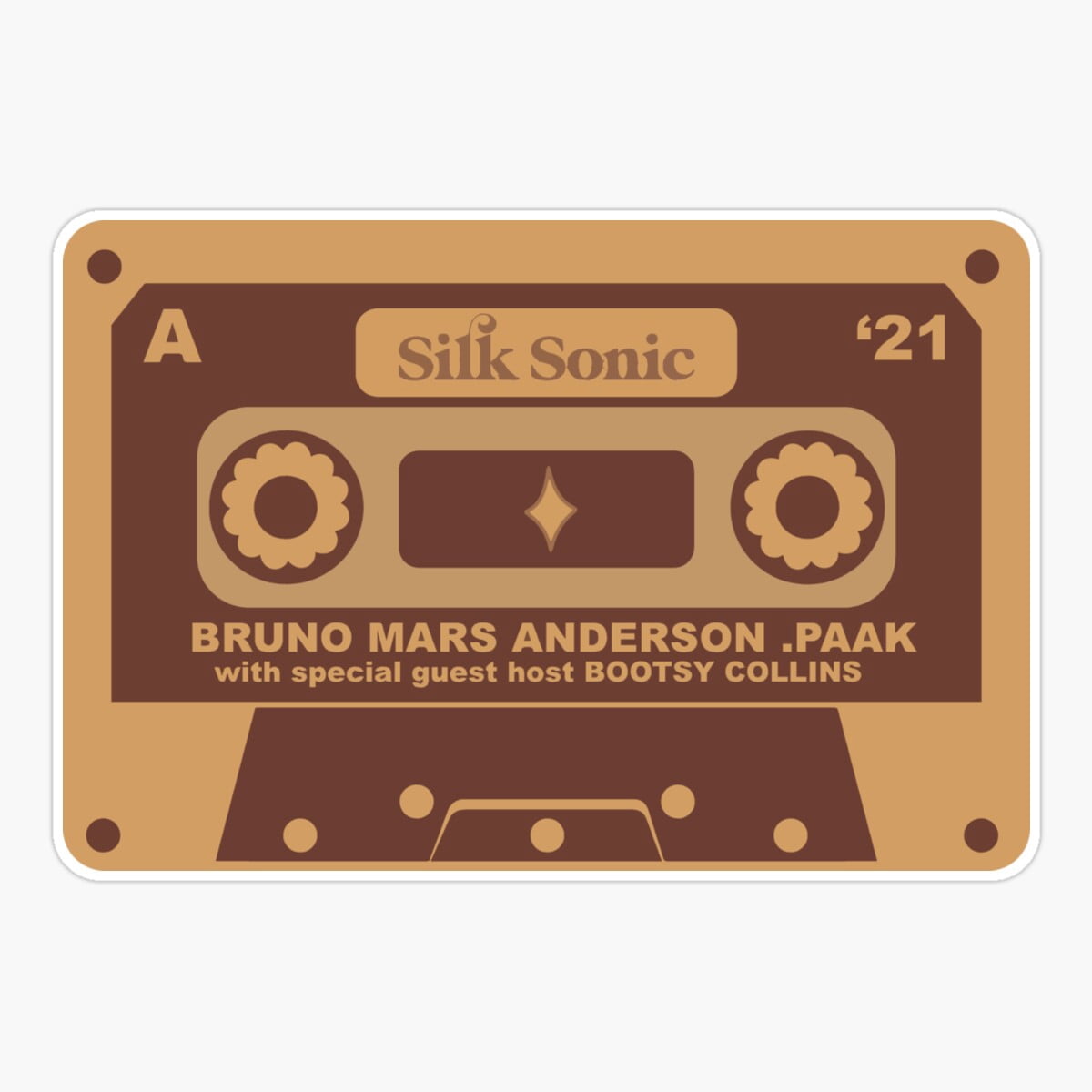 Maneki Silk Sonic Cassette Tape Sticker, Phone Decal Water Bottle ...
