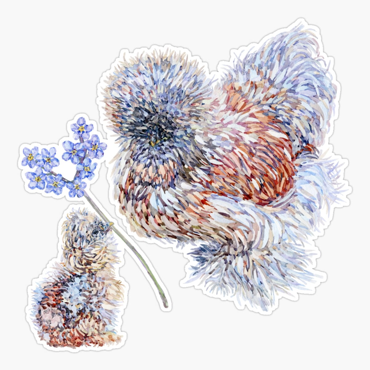 Maneki Silkie Chicken Mom Day - Forget-Me-Not Er, Phone Decal Water ...