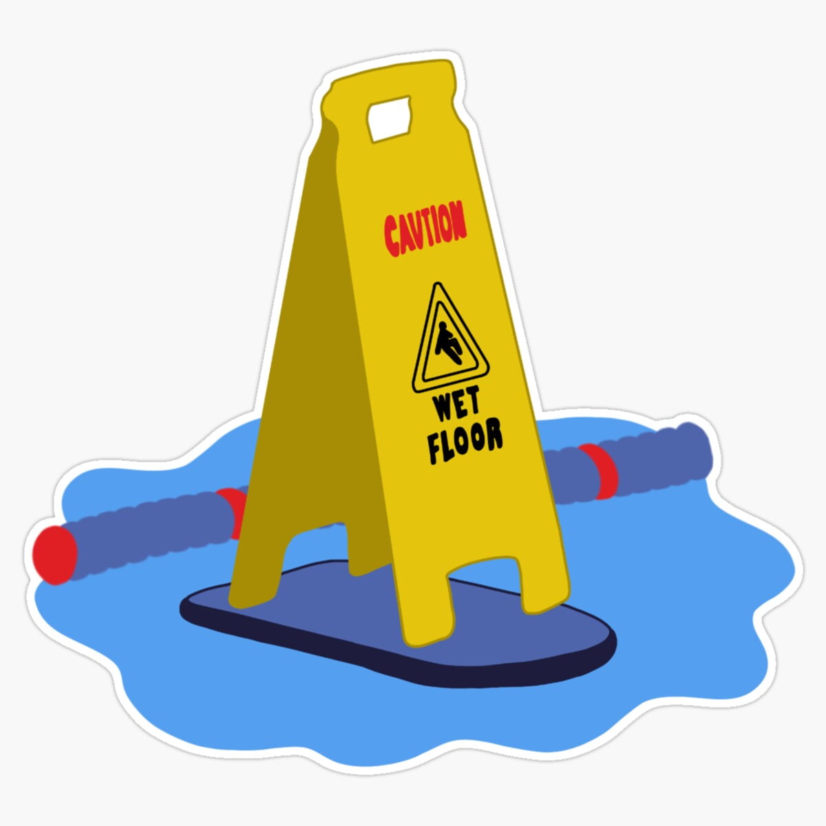 Maneki Silly Wet Floor Sign Er, Phone Decal Water Bottle Stickers Car ...