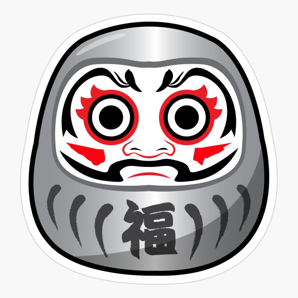 Maneki Silver Daruma Japanese Doll. Lucky Doll. Japan Style. Japanese ...