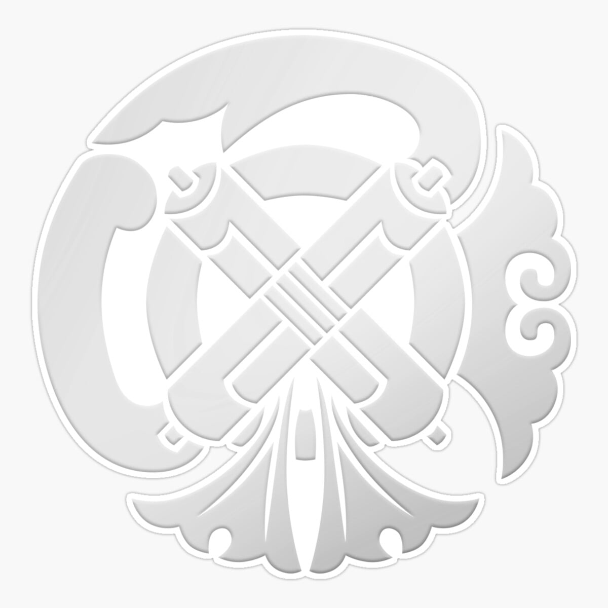 Maneki Silver Gion Mamori Kamon Sticker, Phone Decal Water Bottle ...