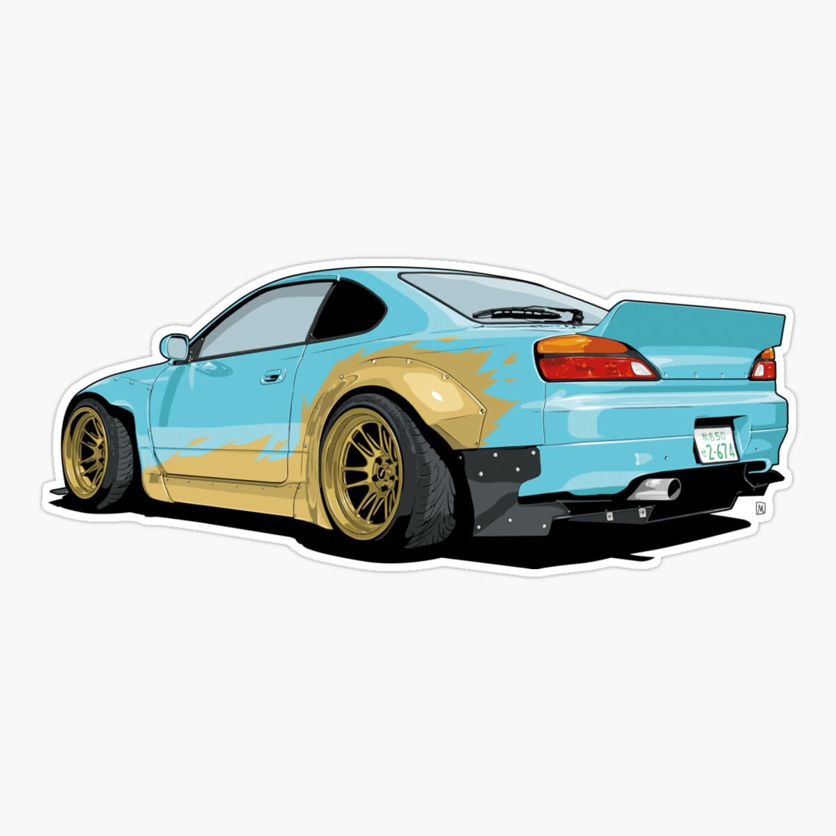 Maneki Silvia S15 Custom Sticker, Phone Decal Water Bottle Stickers Car Decals, Funny Birthday ...