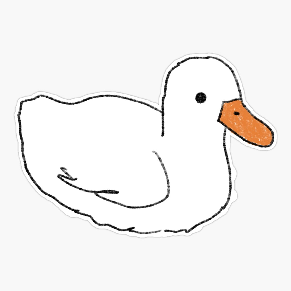 Maneki Simple Pekin Duck Doodle Sticker, Phone Decal Water Bottle ...