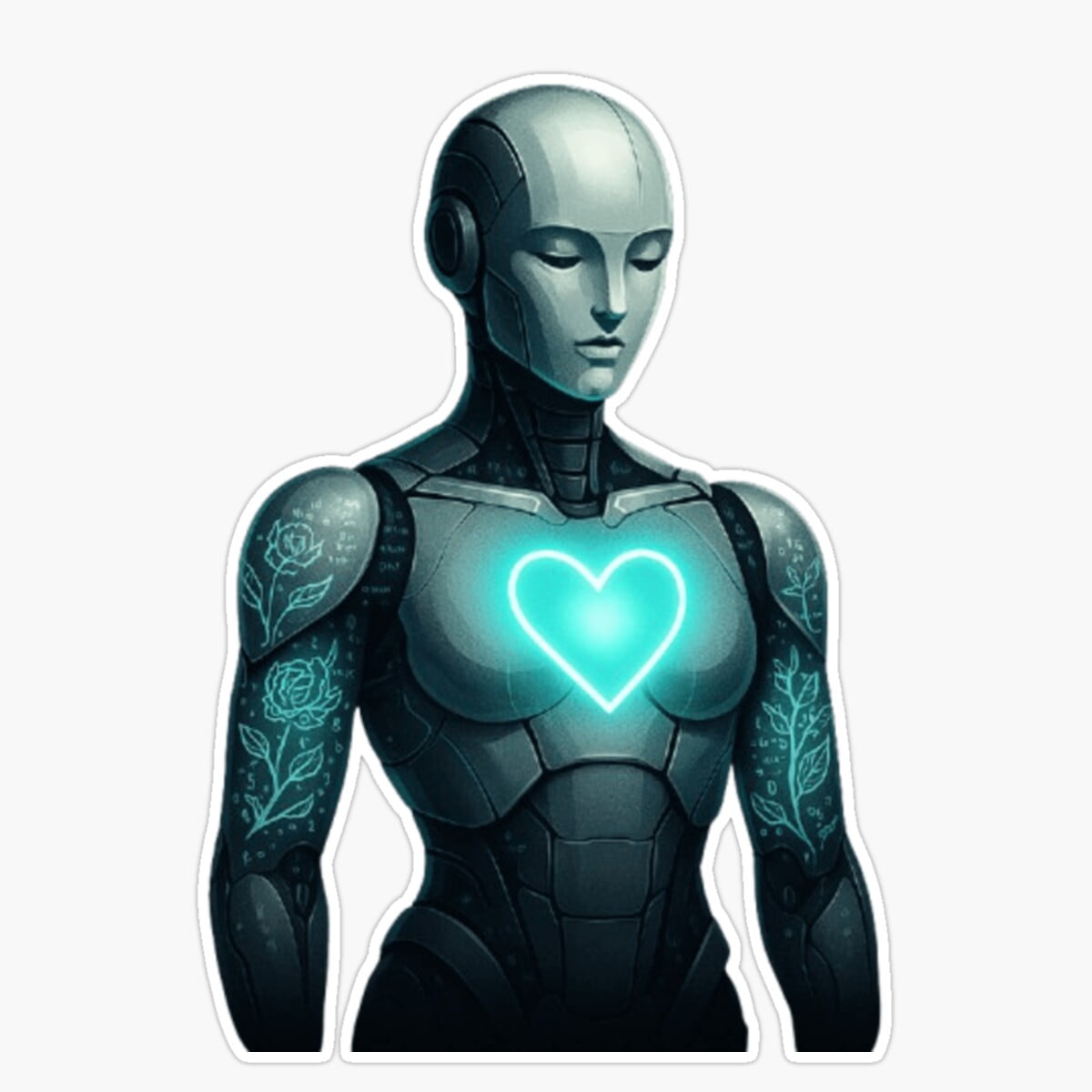 Maneki Simulated Soul – Ai Robot With Heart Energy Core Er, Phone Decal ...