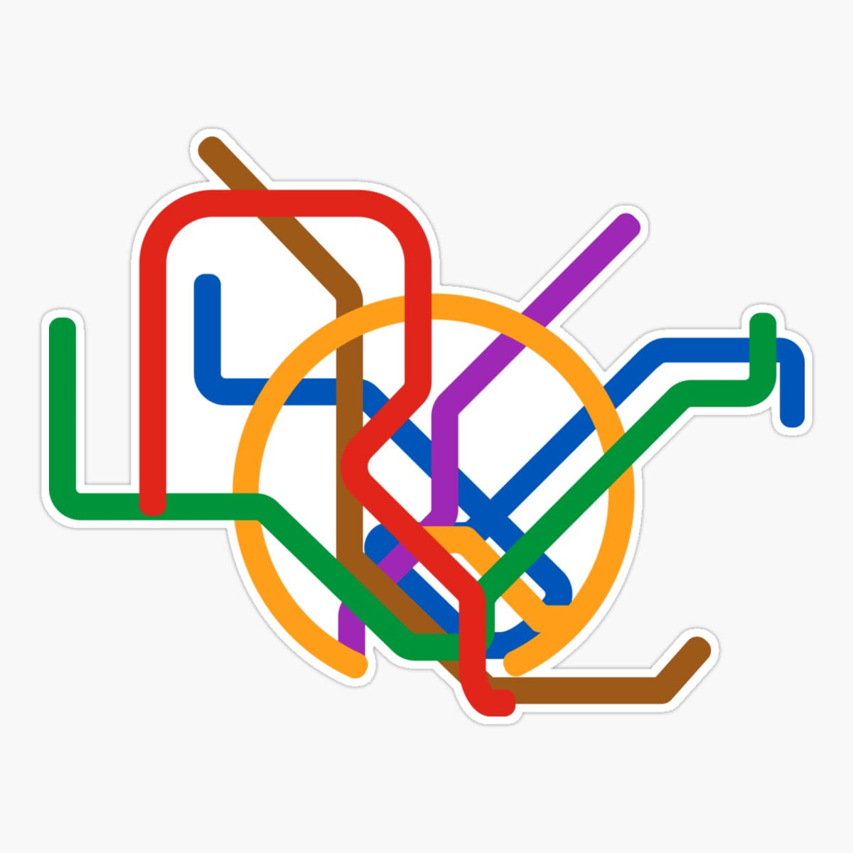 Maneki Singapore Mrt Map Sticker, Phone Decal Water Bottle Stickers Car ...