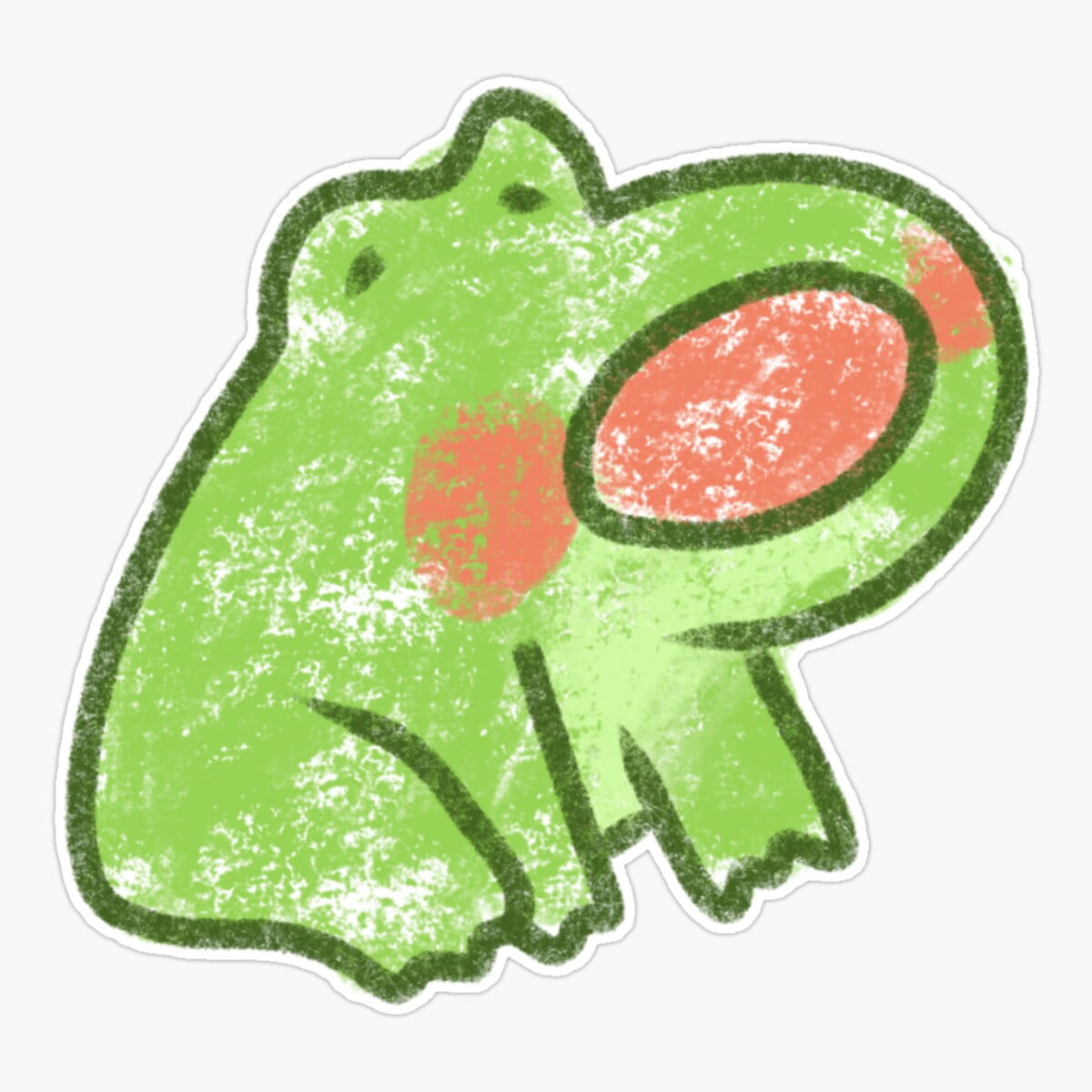 Maneki Singing Frog Sticker, Phone Decal Water Bottle Stickers Car ...