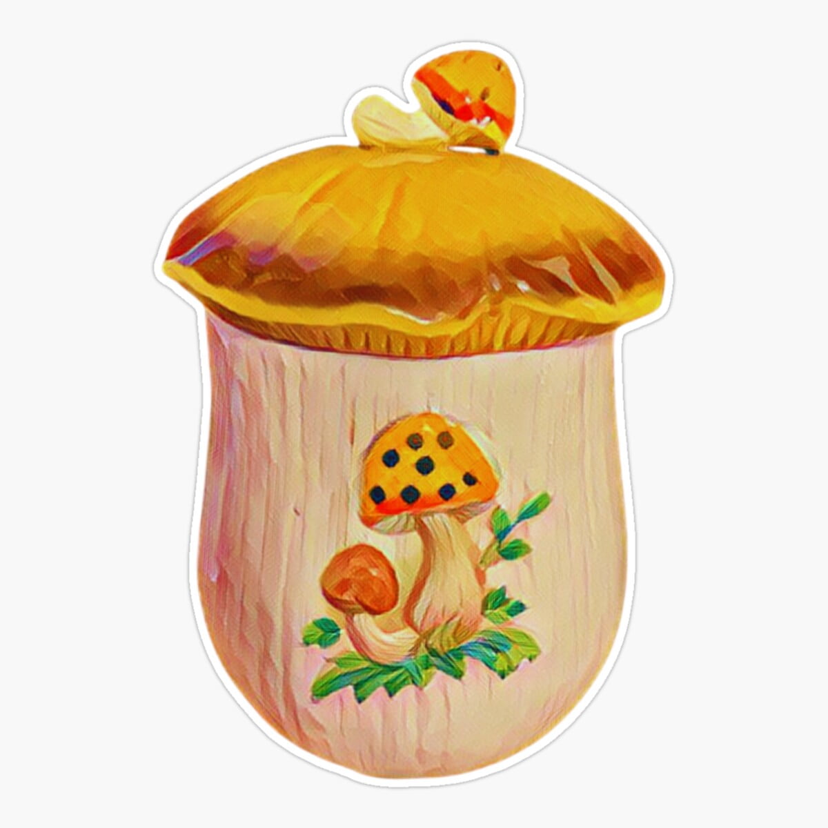 Maneki Single Merry Mushroom Vintage Canister Sticker, Phone Decal ...