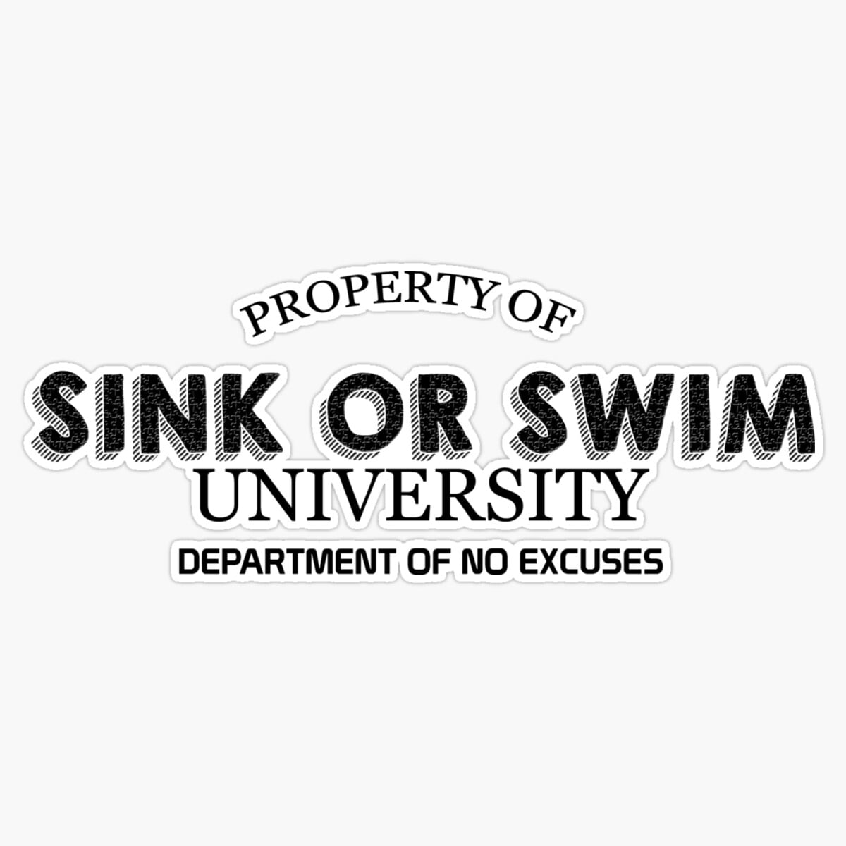 Maneki Sink Or Swim University Er, Phone Decal Water Bottle Stickers ...