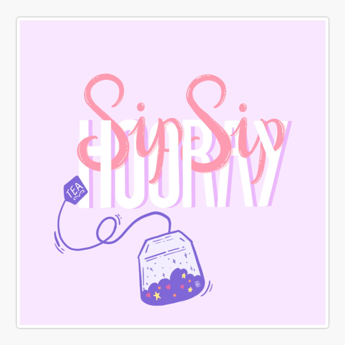 Maneki Sip Sip Hooray! Lettering Illustration Er, Phone Decal Water ...