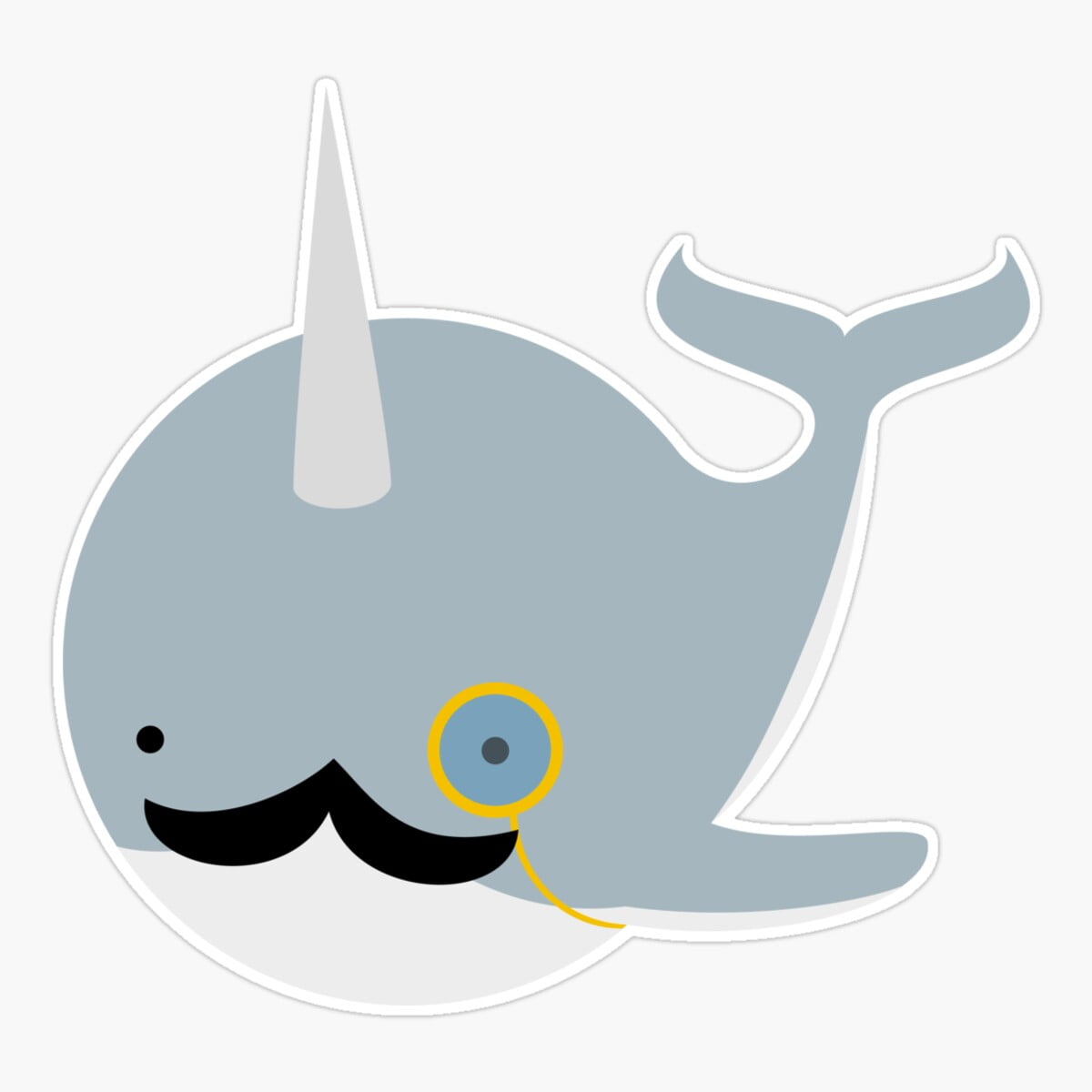 Maneki Sir Narwhal Sticker, Phone Decal Water Bottle Stickers Car ...