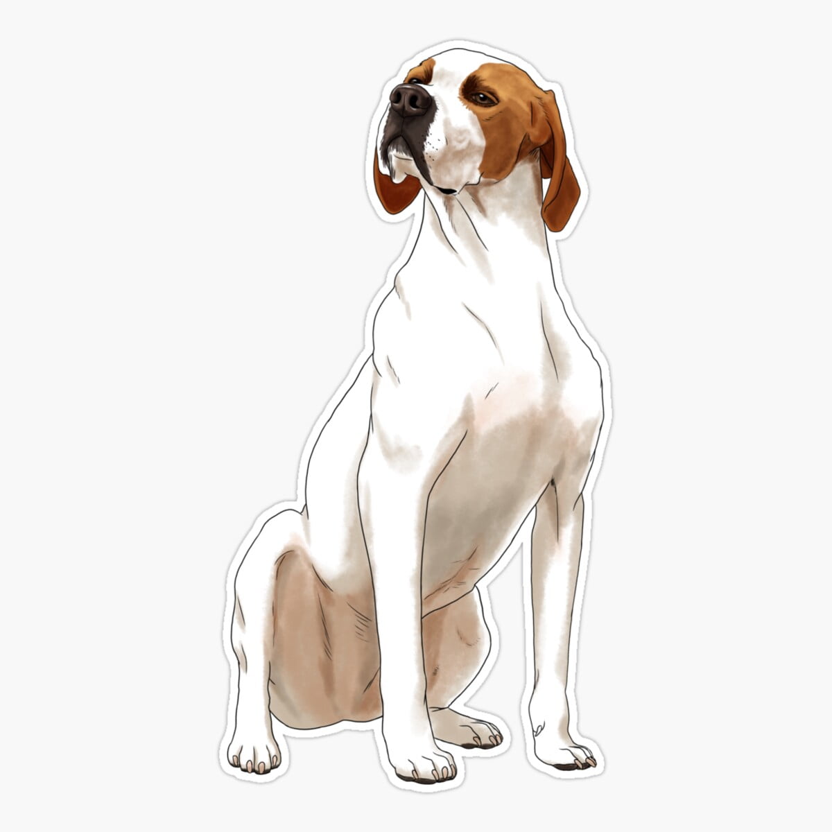 Maneki Sitting English Pointer Dog Er, Phone Decal Water Bottle Stickers Car Decals, Funny ...