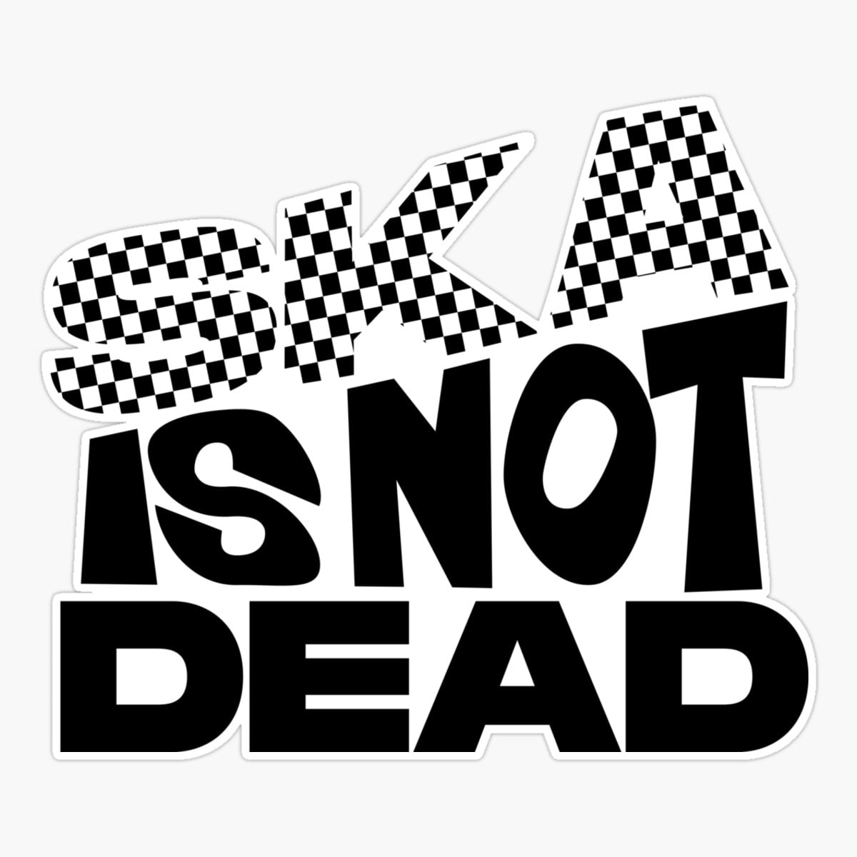 Maneki Ska Is Not Dead (Checkerboard) Sticker, Phone Decal Water Bottle ...