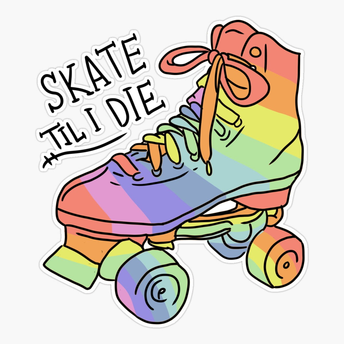 Maneki Skate 'Til I Die Sticker, Phone Decal Water Bottle Stickers Car ...