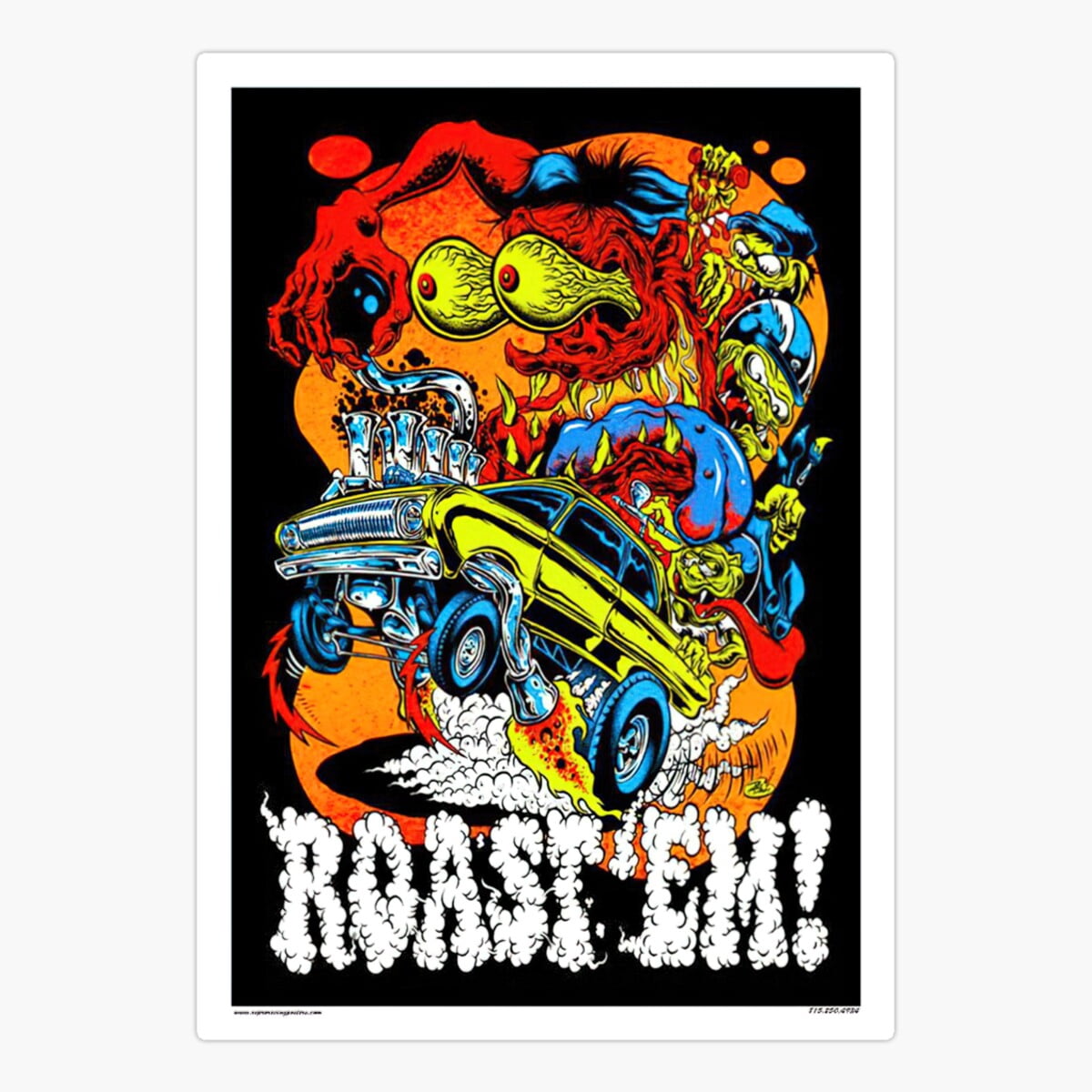 Maneki Skeleton Driver And Iery Roast Sticker, Phone Decal Water Bottle ...