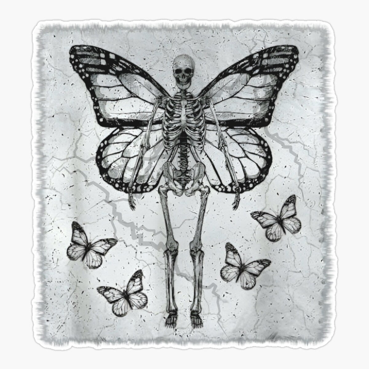 Maneki Skeleton Fairy Fairycore Aesthetic Sticker, Phone Decal Water ...