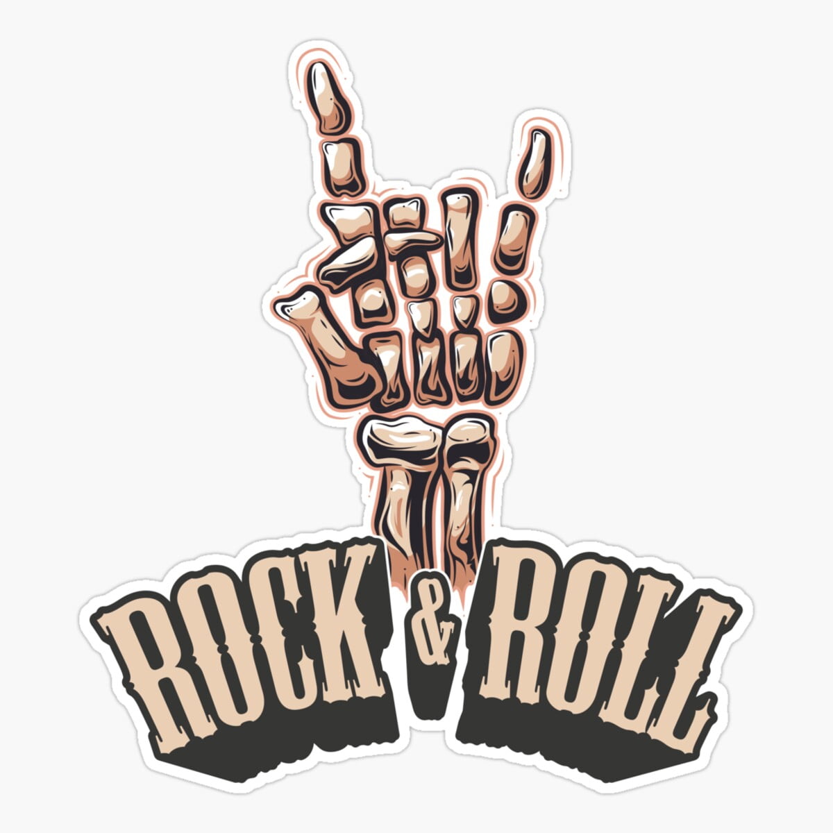 Maneki Skeleton Hand Rock And Roll Er, Phone Decal Water Bottle ...