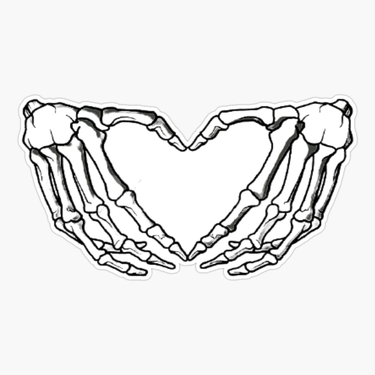 Maneki Skeleton Hands Heart X Ray Er, Phone Decal Water Bottle Stickers ...