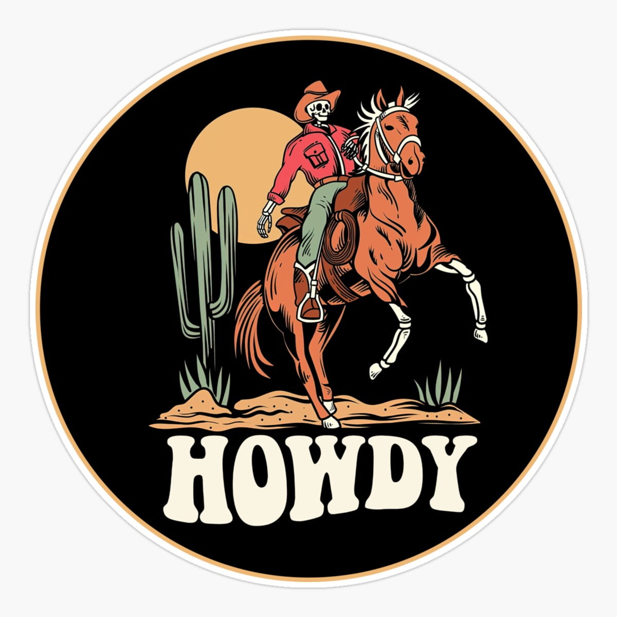 Maneki Skeleton, Howdy , Skeleton With Hat Er, Phone Decal Water Bottle ...