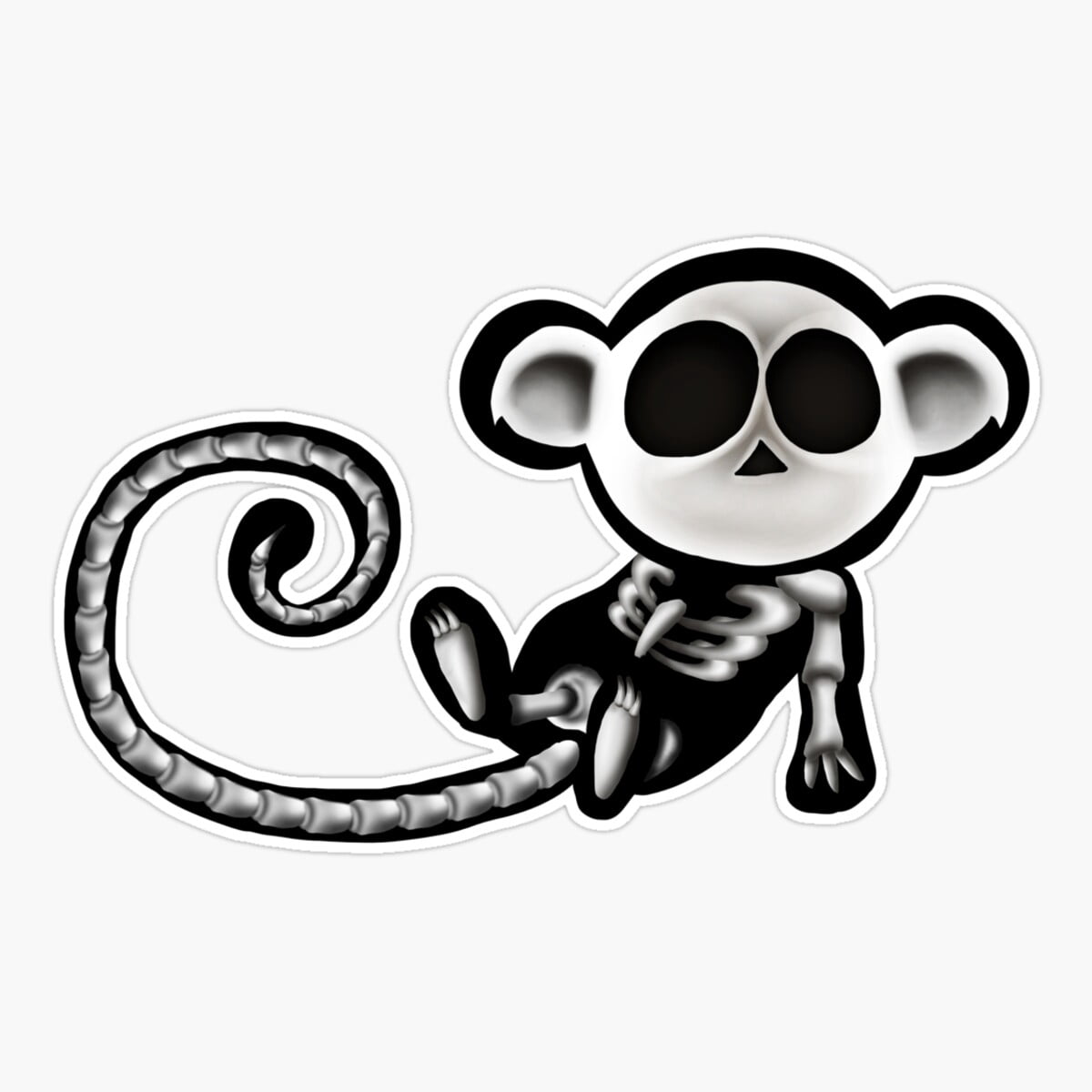 Maneki Skeleton Monkey Er, Phone Decal Water Bottle Stickers Car Decals ...