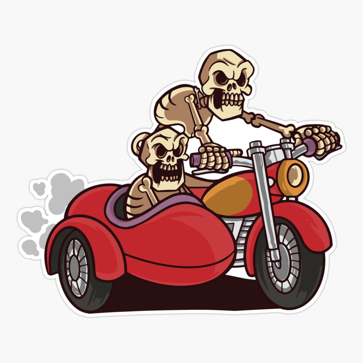 Maneki Skeleton | Motorcycle With Sidecar Er, Phone Decal Water Bottle ...