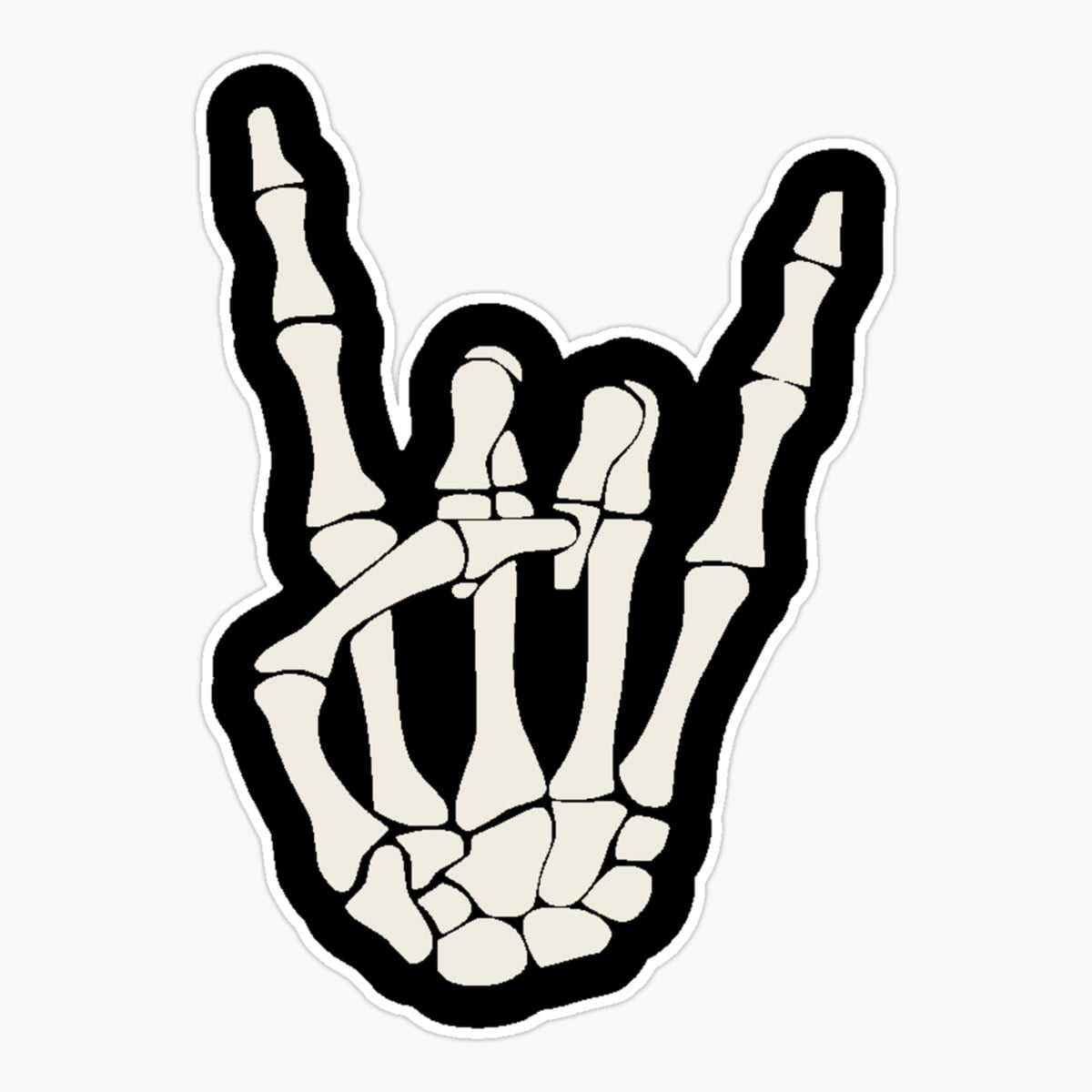 Maneki Skeleton Rock Horns Hand Er, Phone Decal Water Bottle Stickers ...