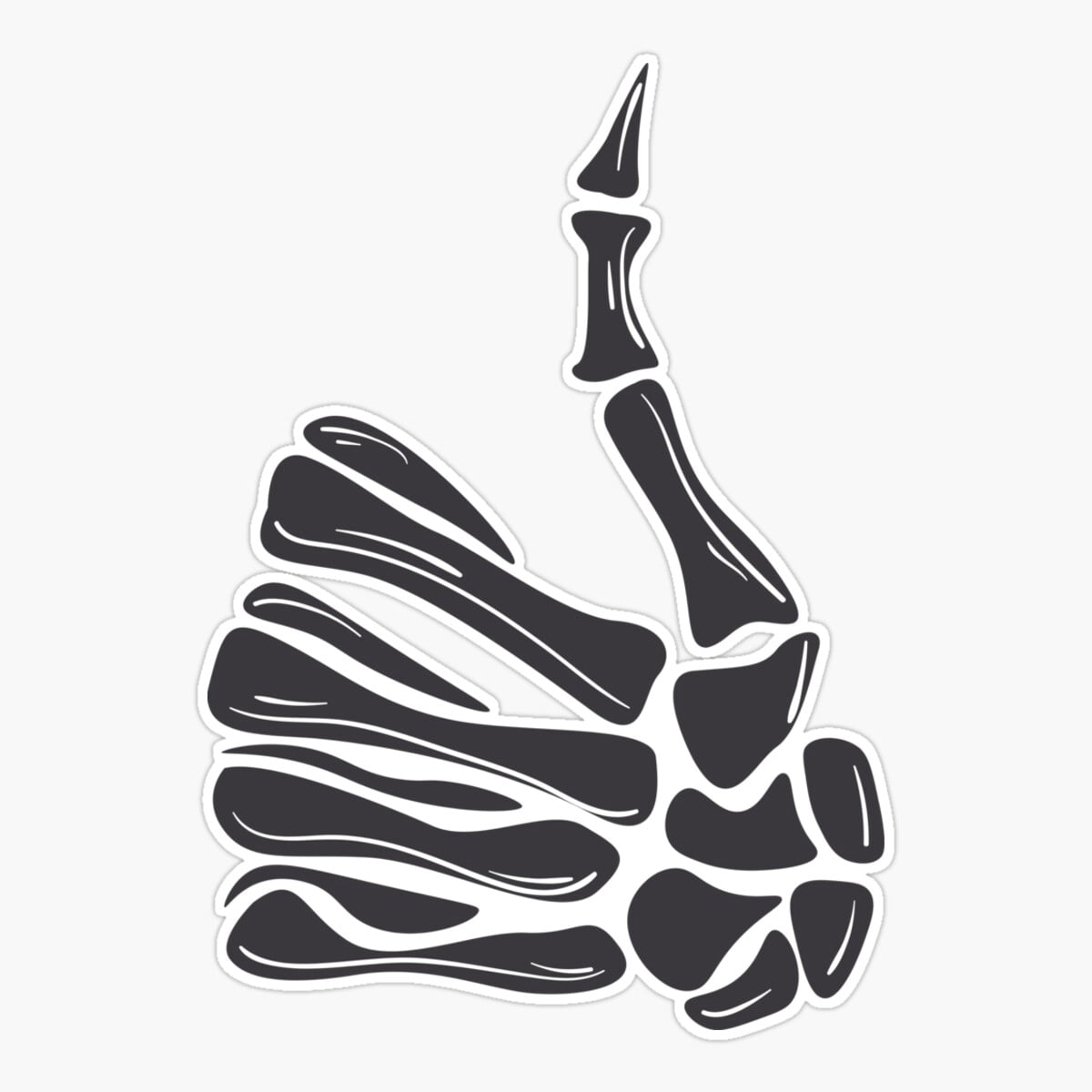 Maneki Skeleton Thumbs Up Hand Er, Phone Decal Water Bottle Stickers ...