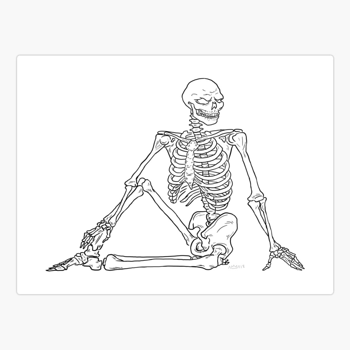 Maneki Skeleton in Seated Twist Pose er - Walmart.com