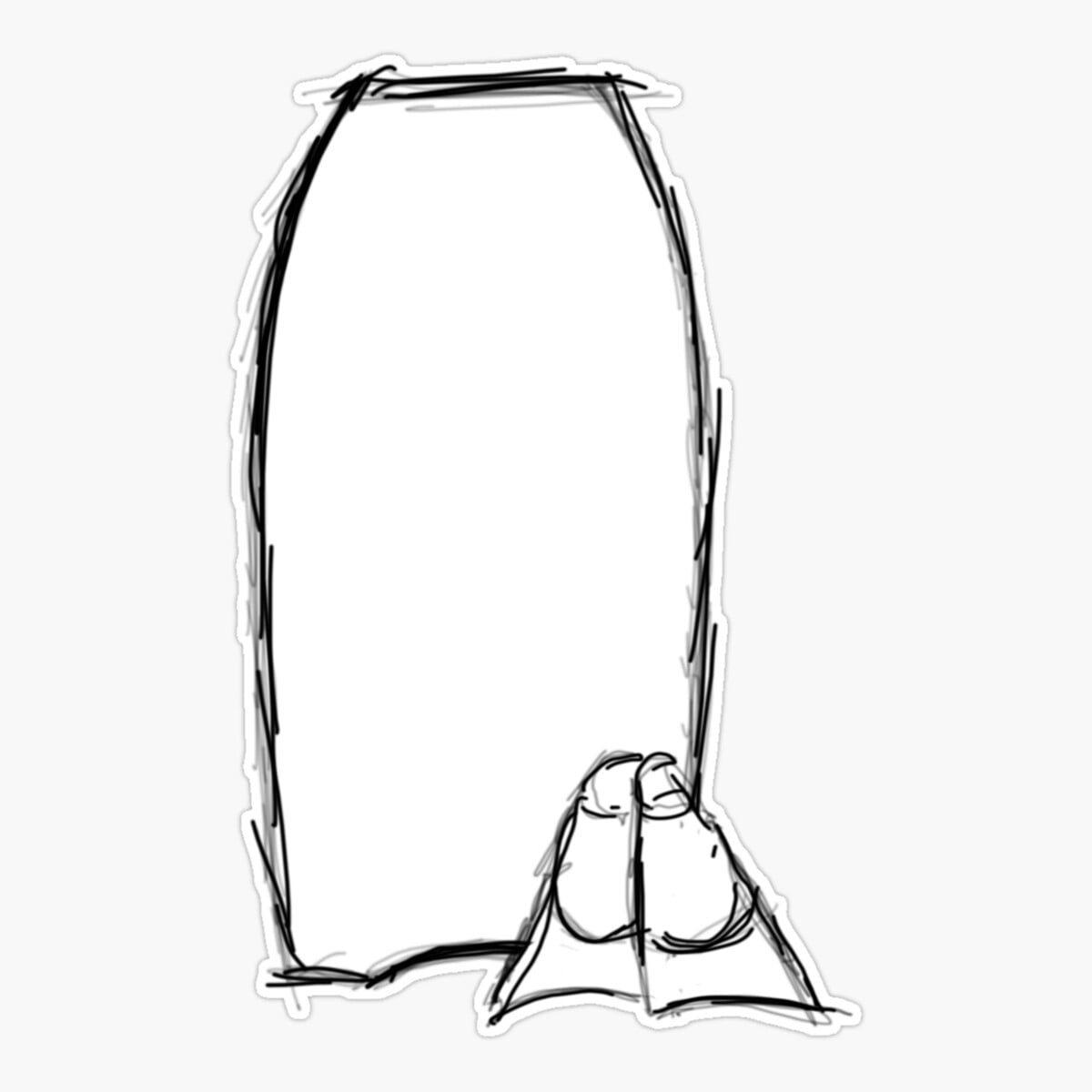 Maneki Sketchy Bodyboard & Fins T-Shirt Sticker Design Sticker, Phone ...