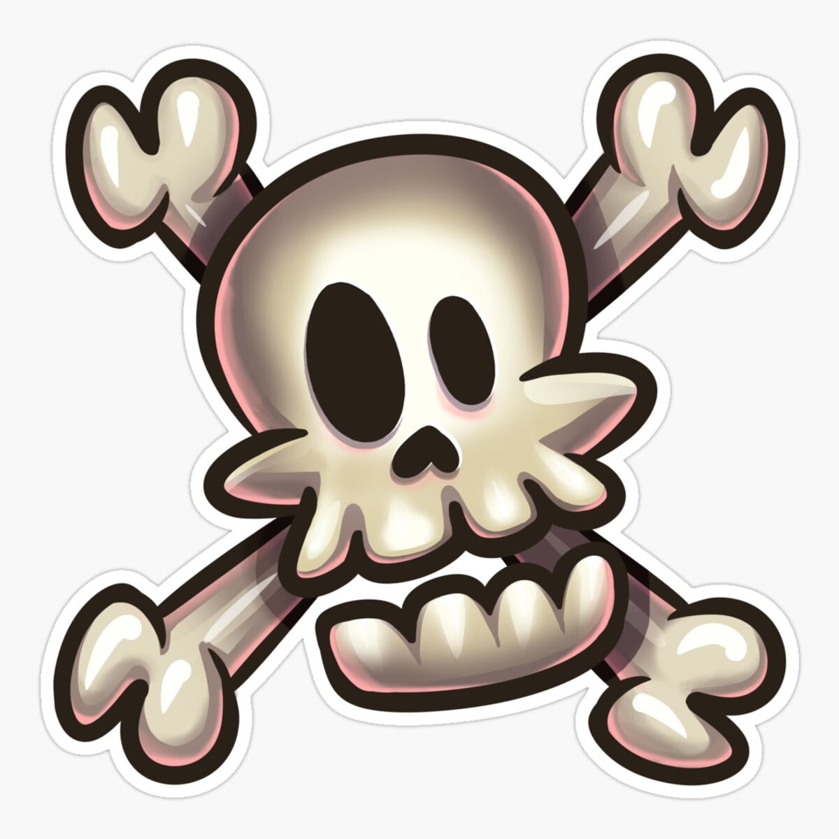 Maneki Skull And Cross Bones Er, Phone Decal Water Bottle Stickers Car ...