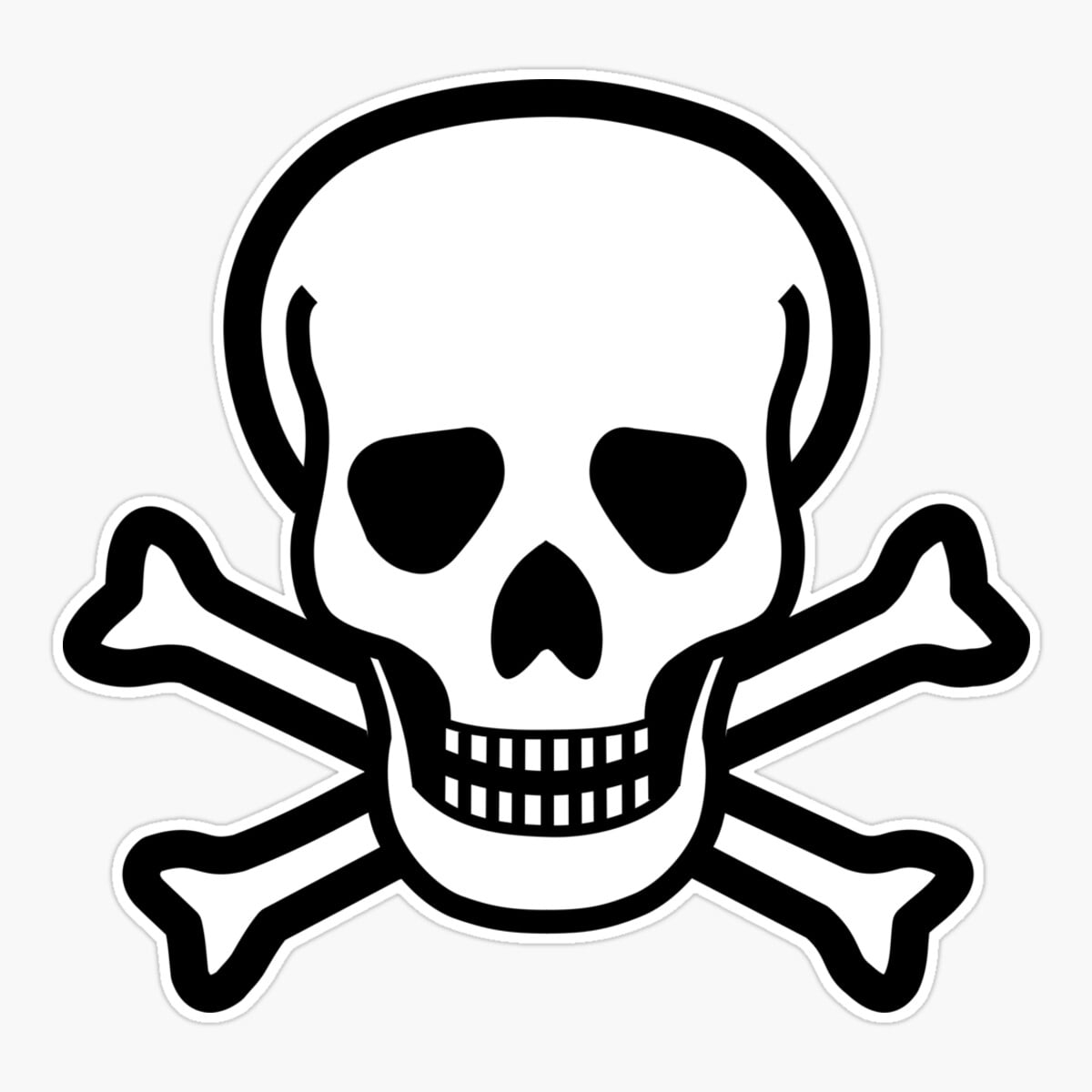 Maneki Skull And Crossbones Sticker, Phone Decal Water Bottle Stickers ...