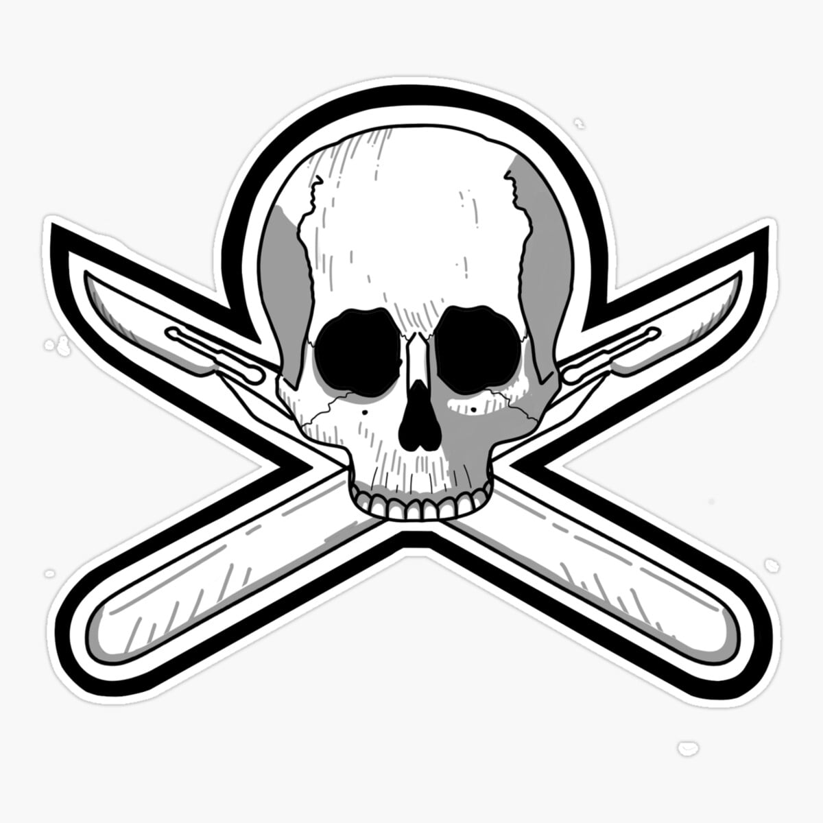 Maneki Skull And Crossbones With Scalpels Er, Phone Decal Water Bottle ...