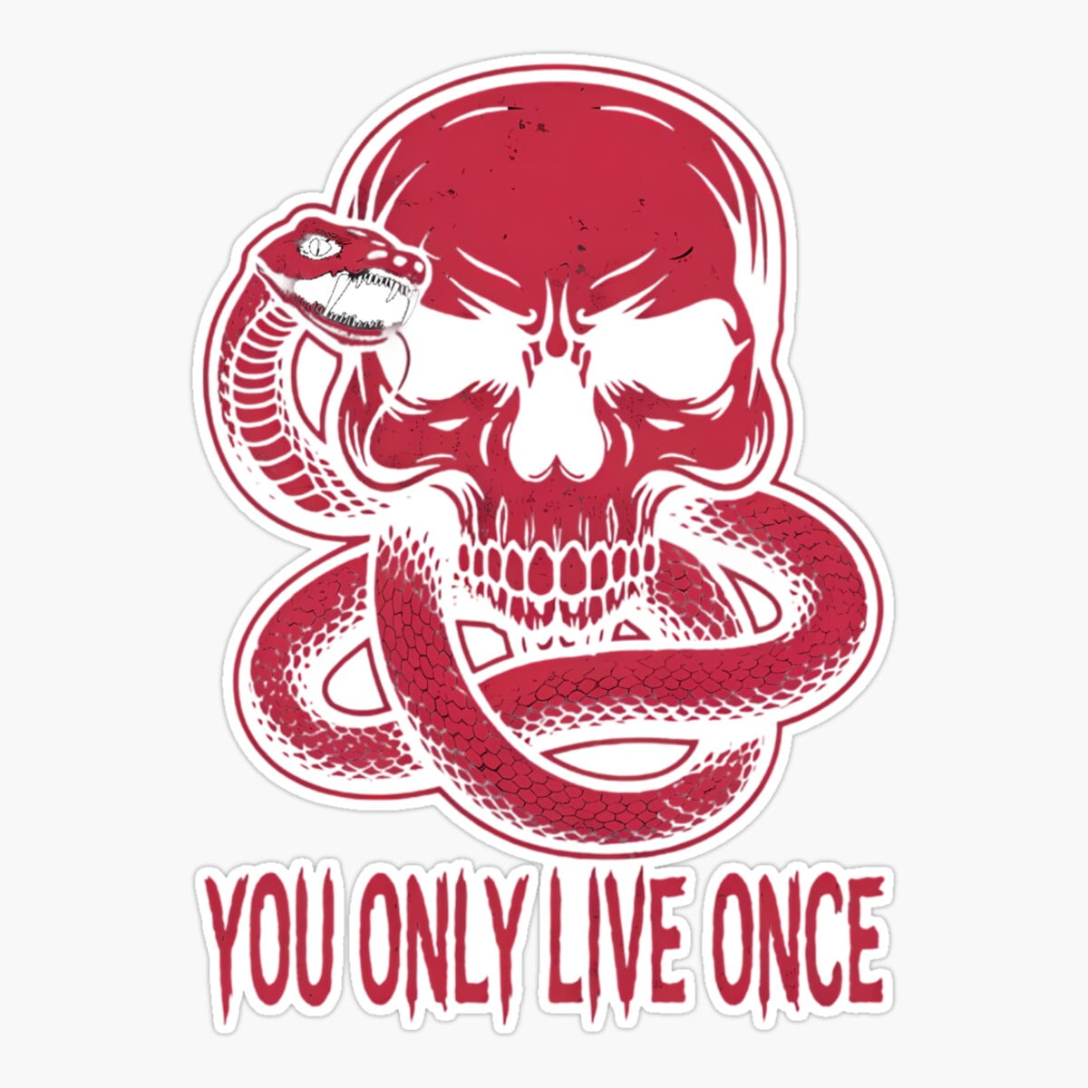 Maneki Skull And Snake #2 Er, Phone Decal Water Bottle Stickers Car ...