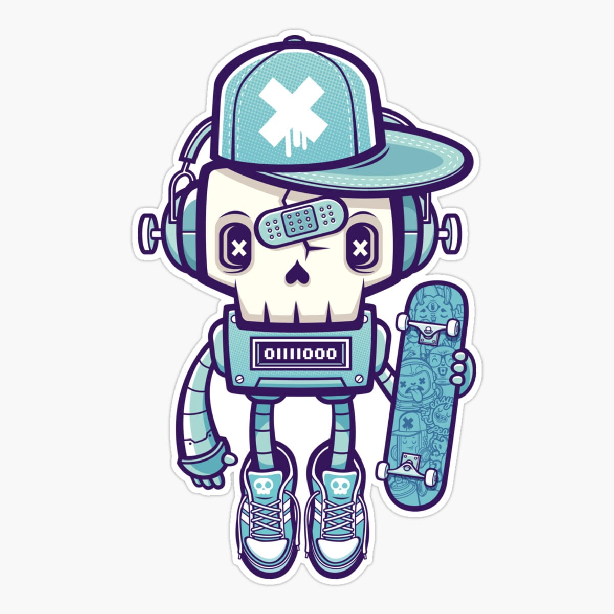 Maneki Skull Bot Er, Phone Decal Water Bottle Stickers Car Decals ...