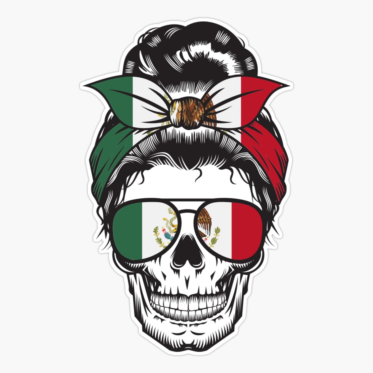 Maneki Skull Chingona Girl Mexico Girl Mexican Mexicana Sticker, Phone ...