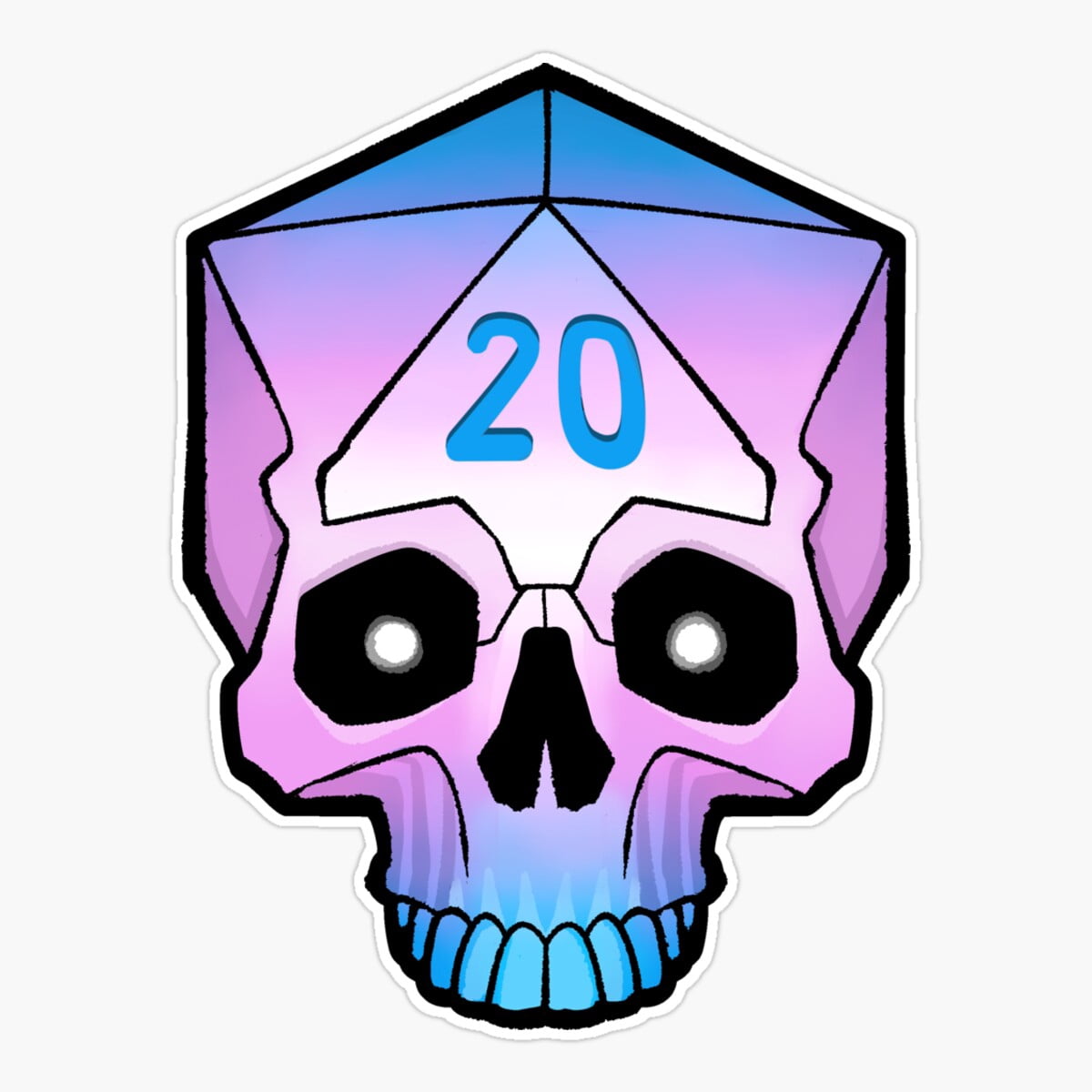 Maneki Skull D20 - Trans Pride Er, Phone Decal Water Bottle Stickers ...