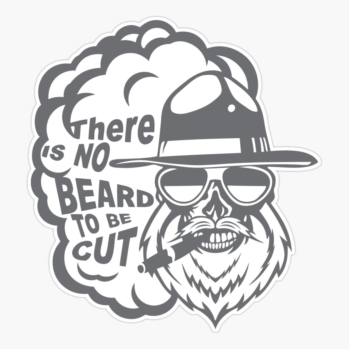 Maneki Skull Hipster Quote Beard Cut Beard Cigar Mustache Hat Er, Phone ...