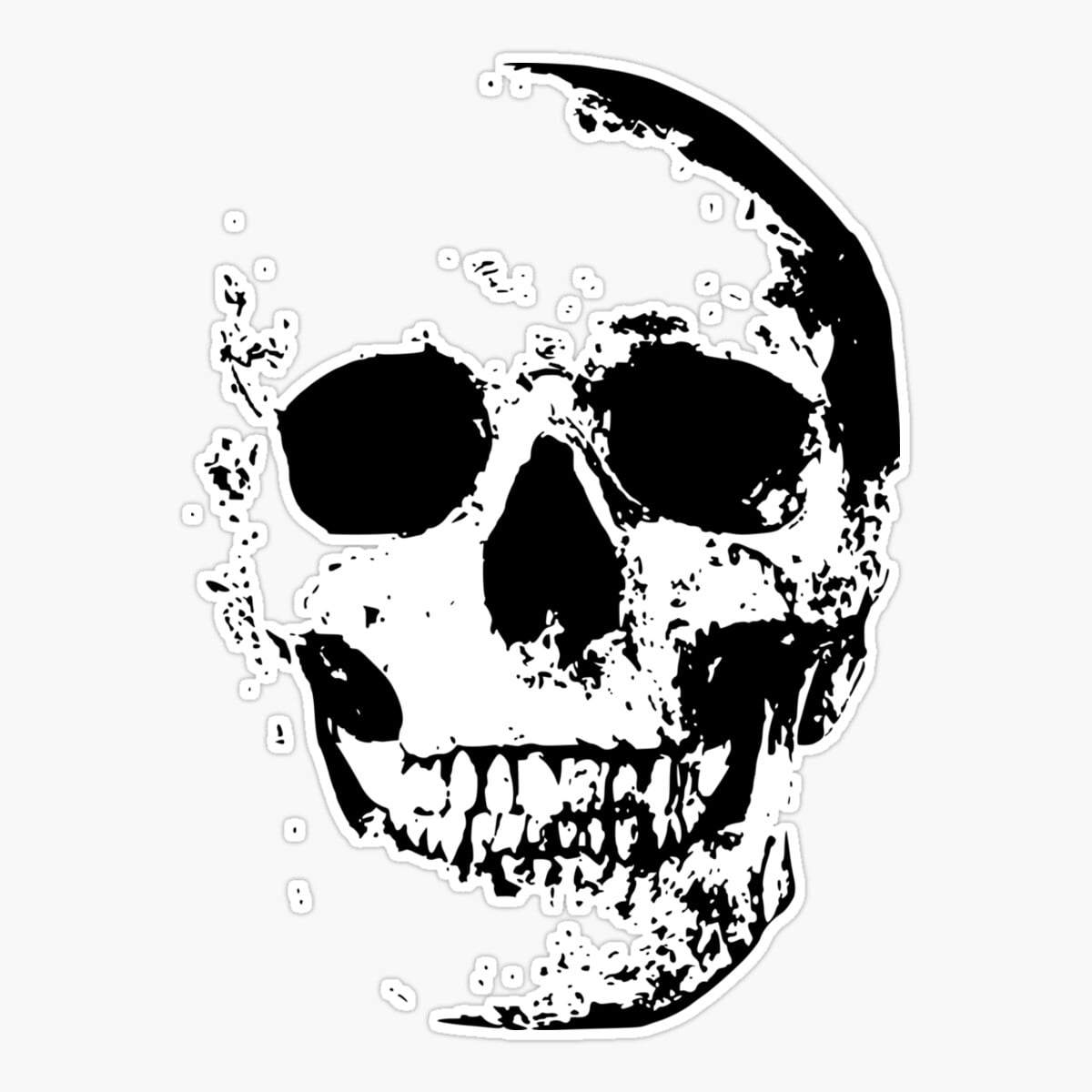 Maneki Skull Realistic Black Er, Phone Decal Water Bottle Stickers Car ...