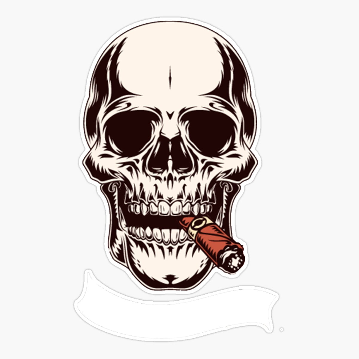 Maneki Skull Smoking Cigar Er, Phone Decal Water Bottle Stickers Car ...