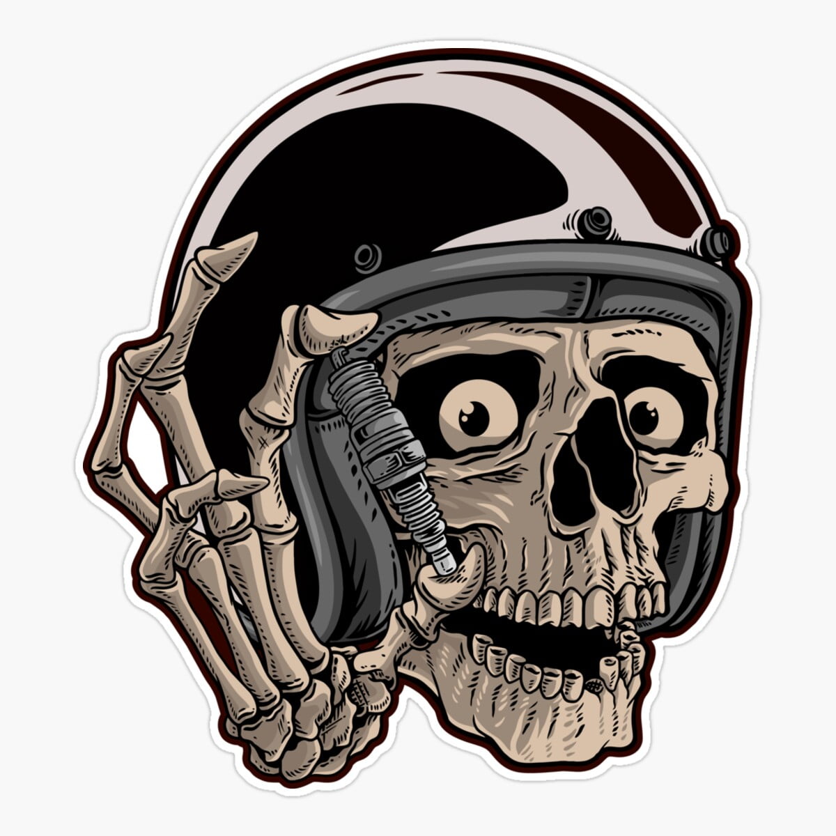 Maneki Skull Spark Plug Er, Phone Decal Water Bottle Stickers Car ...